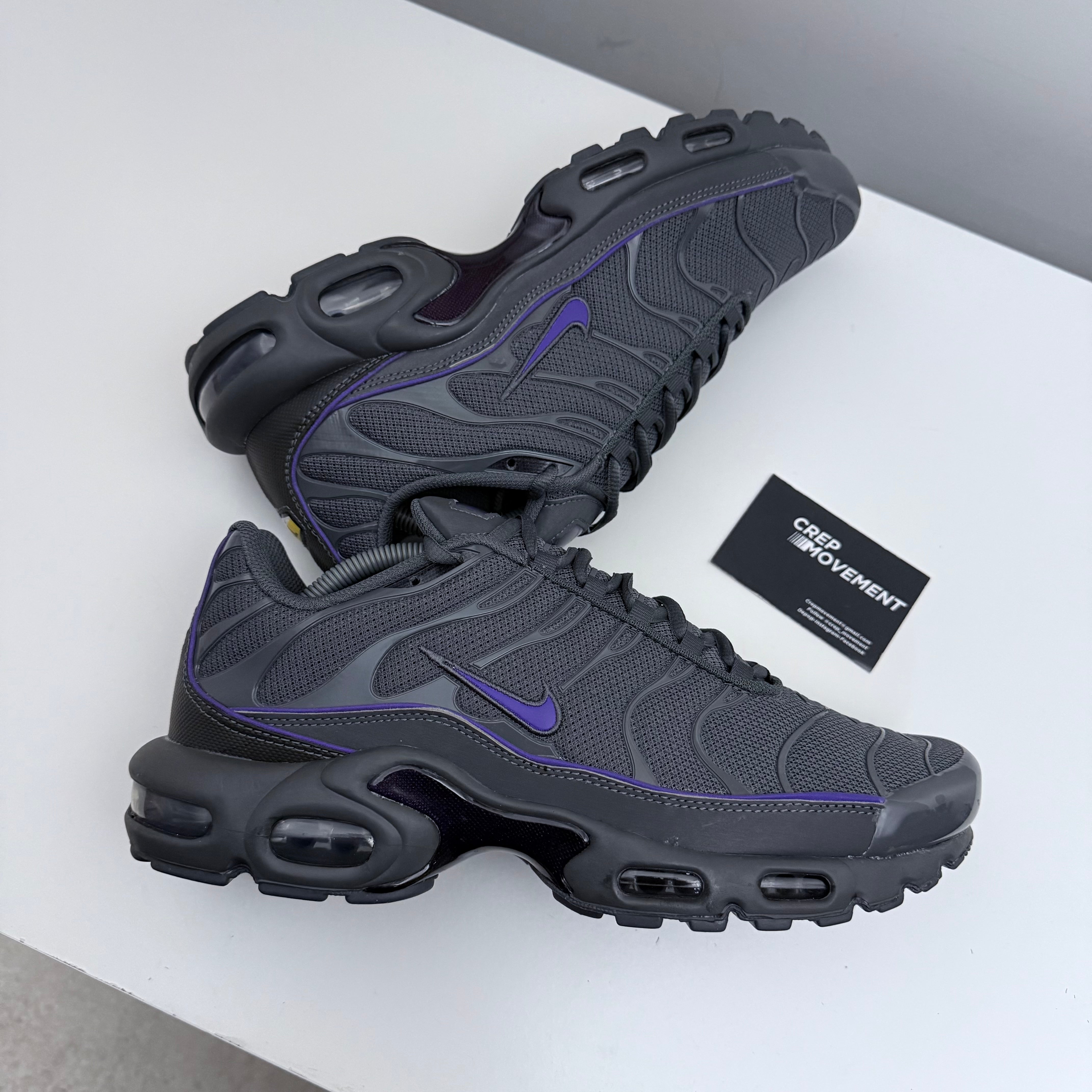NIKE AIR MAX PLUS TN - GREY / PURPLE (REFLECTIVE STRIP) – CREP MOVEMENT LTD